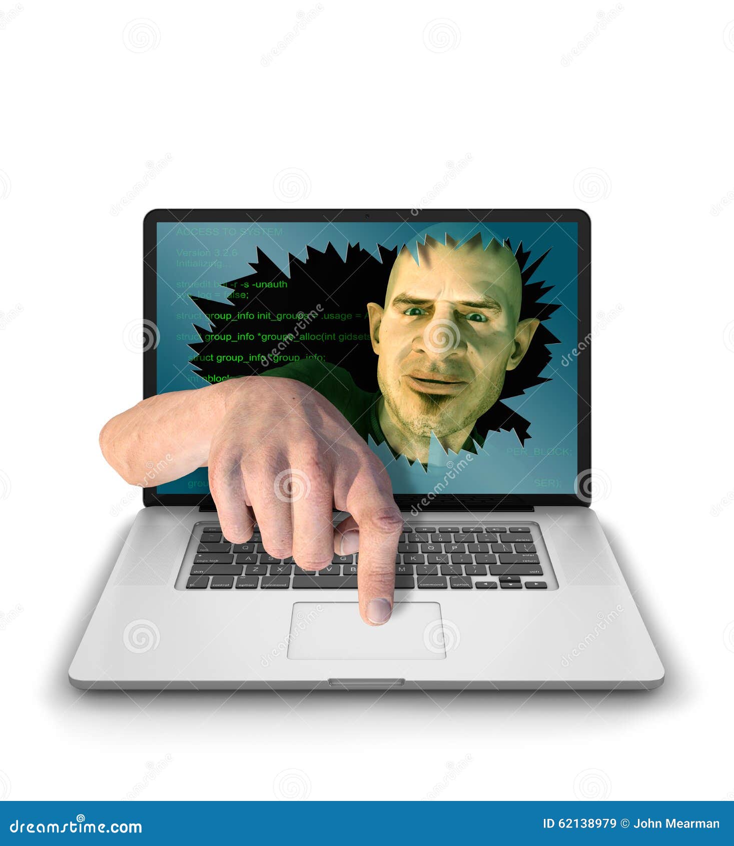 Internet Troll with Finger on the Button Stock Illustration ...