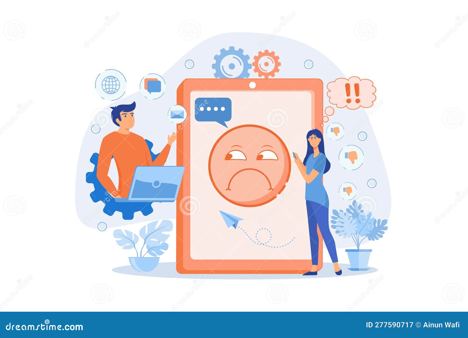 Internet Troll Quarreling and Upsetting User Online and Tablet with ...