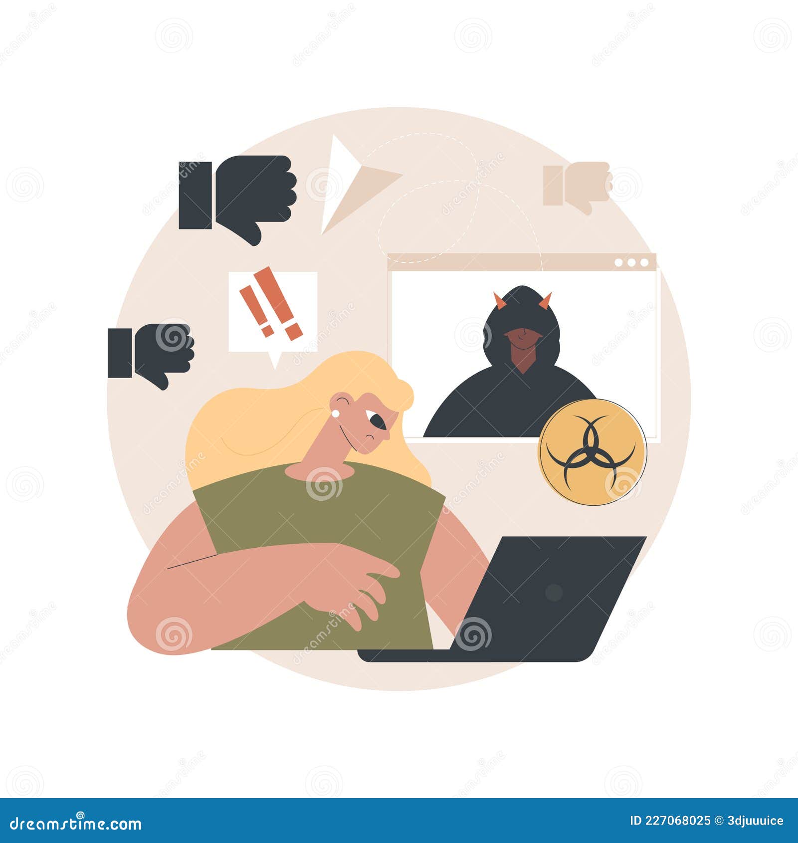Internet Trolling Abstract Concept Vector Illustration. Stock Vector ...