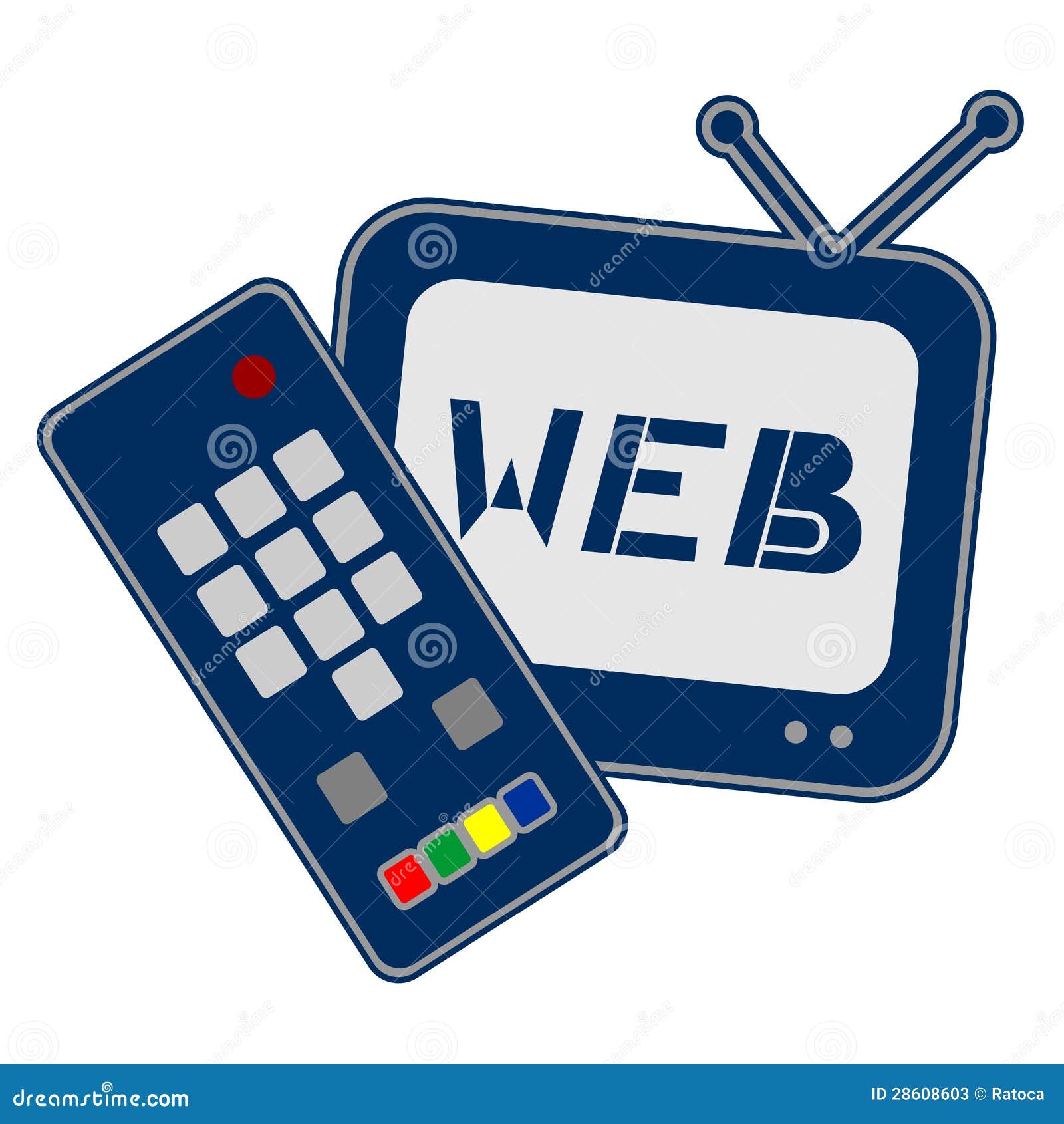 Internet on tv stock vector. Illustration of development - 28608603