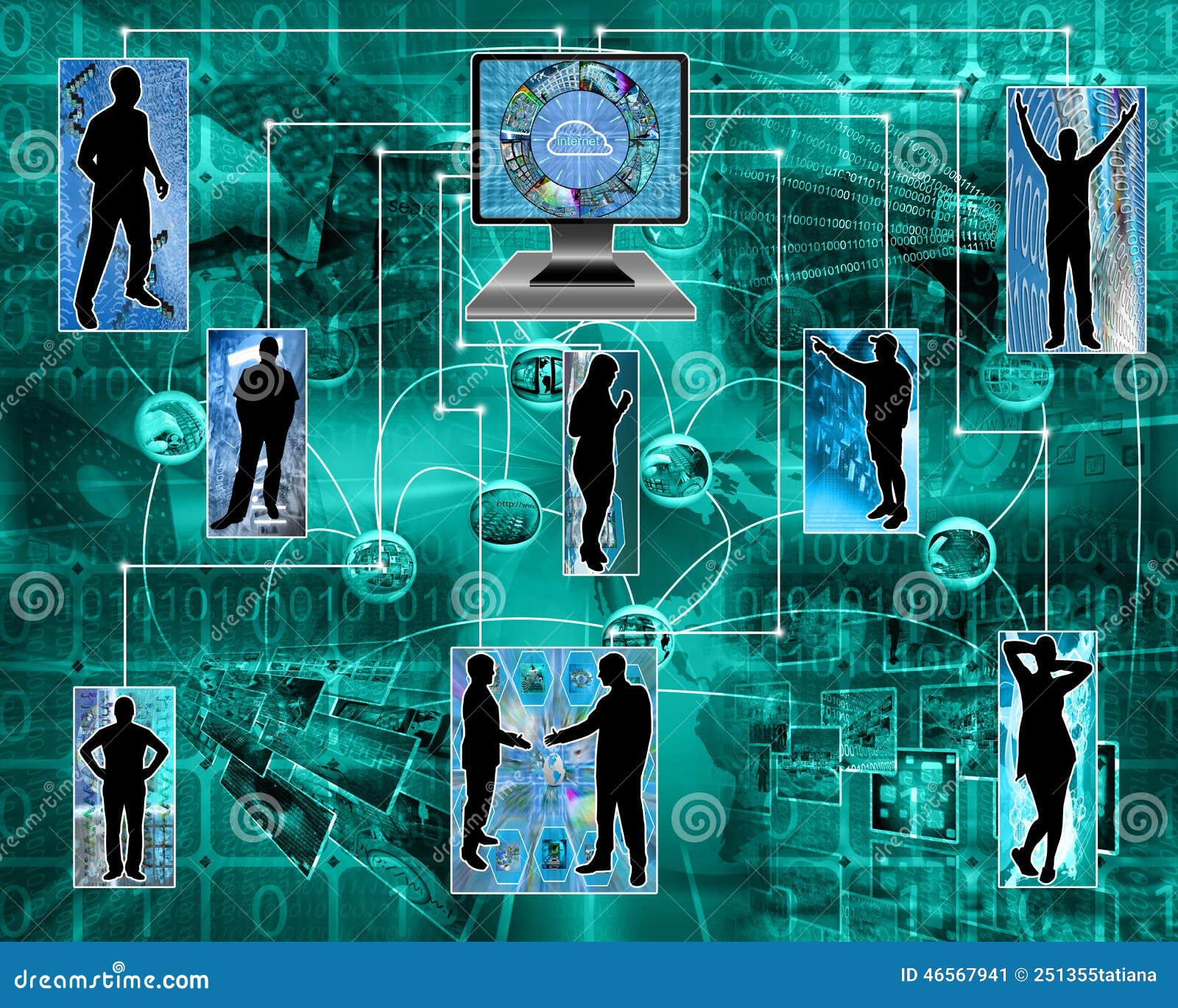 Internet unites humanity stock illustration. Illustration of connector ...