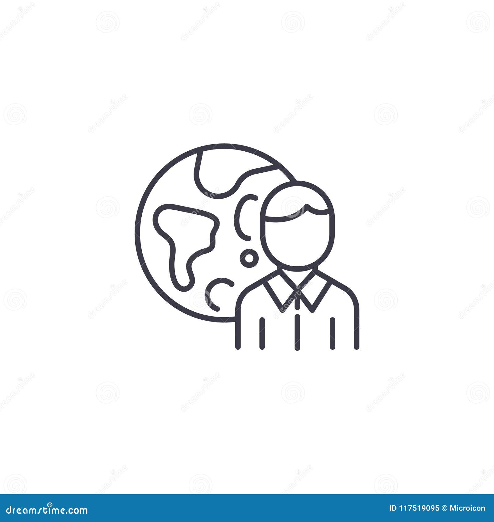 Internet User Linear Icon Concept. Internet User Line Vector Sign ...