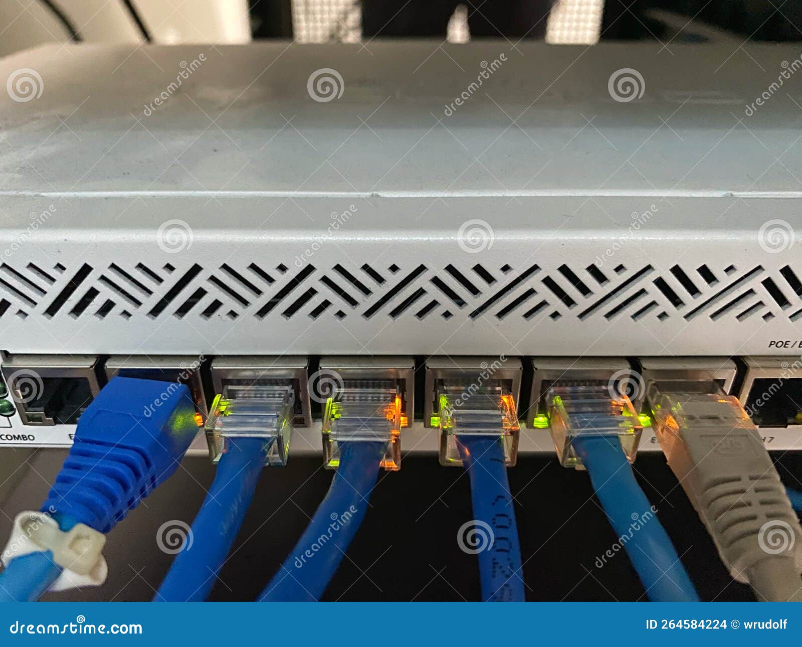 Internet or UTP Network Cable Connected To the Patch Panel or Router ...