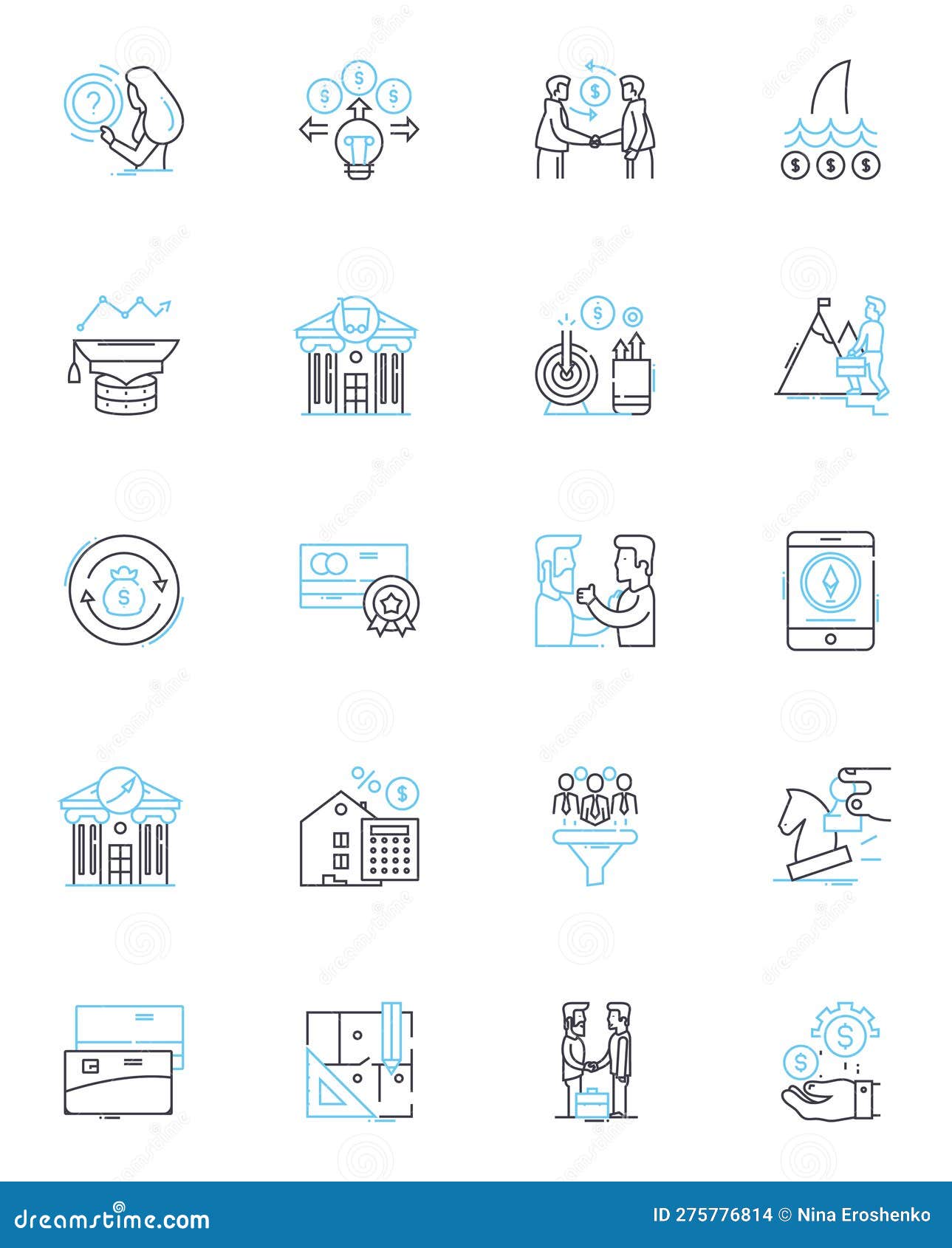 Internet Venture Linear Icons Set. Disruptive, Innovative, E-commerce ...