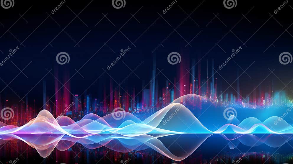 Internet Wave Signal Background. Technology Concept Stock Photo - Image ...
