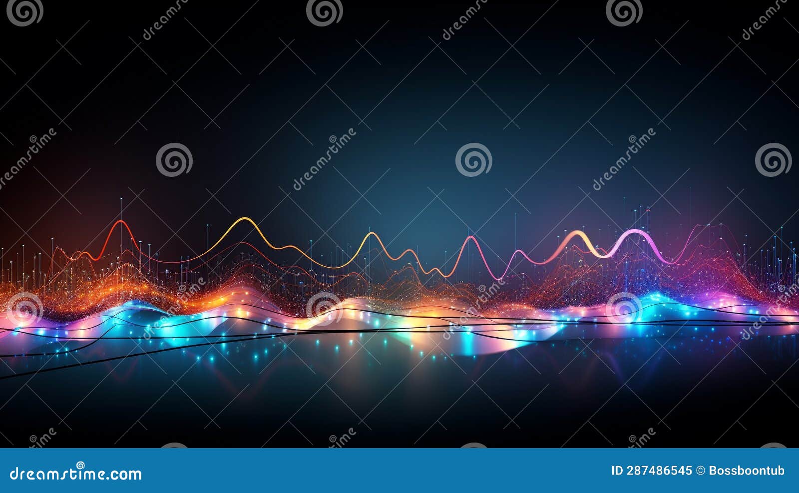 Internet Wave Signal Background. Technology Concept Stock Illustration ...