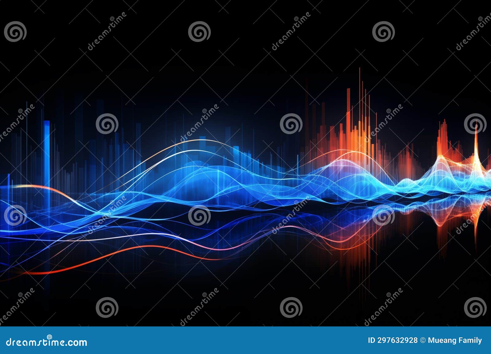 Internet Waves Signal of Light Dance Across Technology Background ...