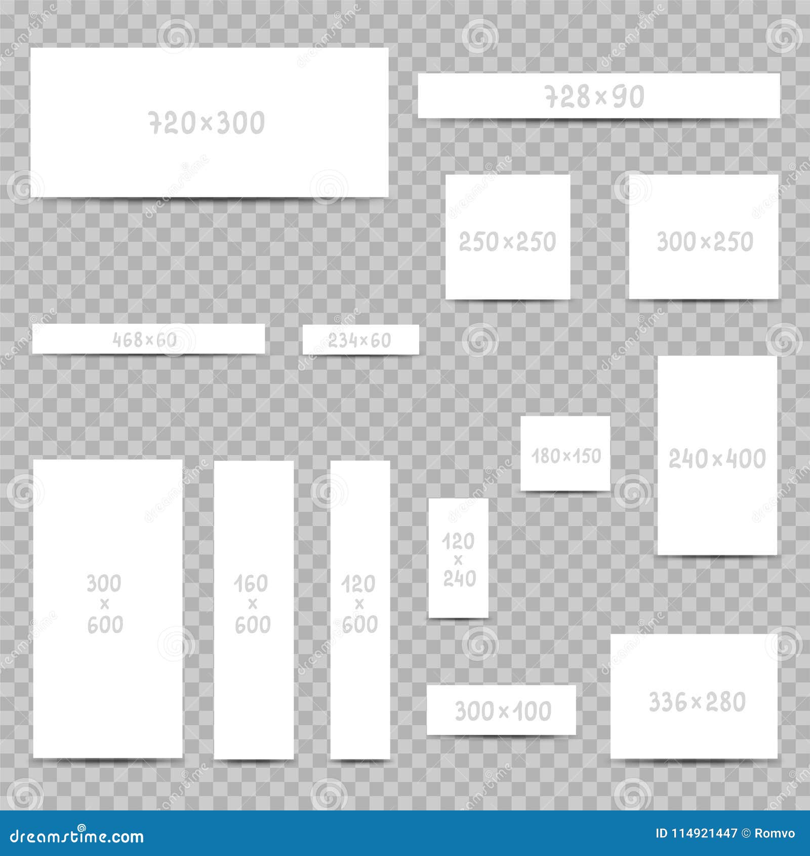 Internet Web Banner Size Templates Stock Vector - Illustration of page ...