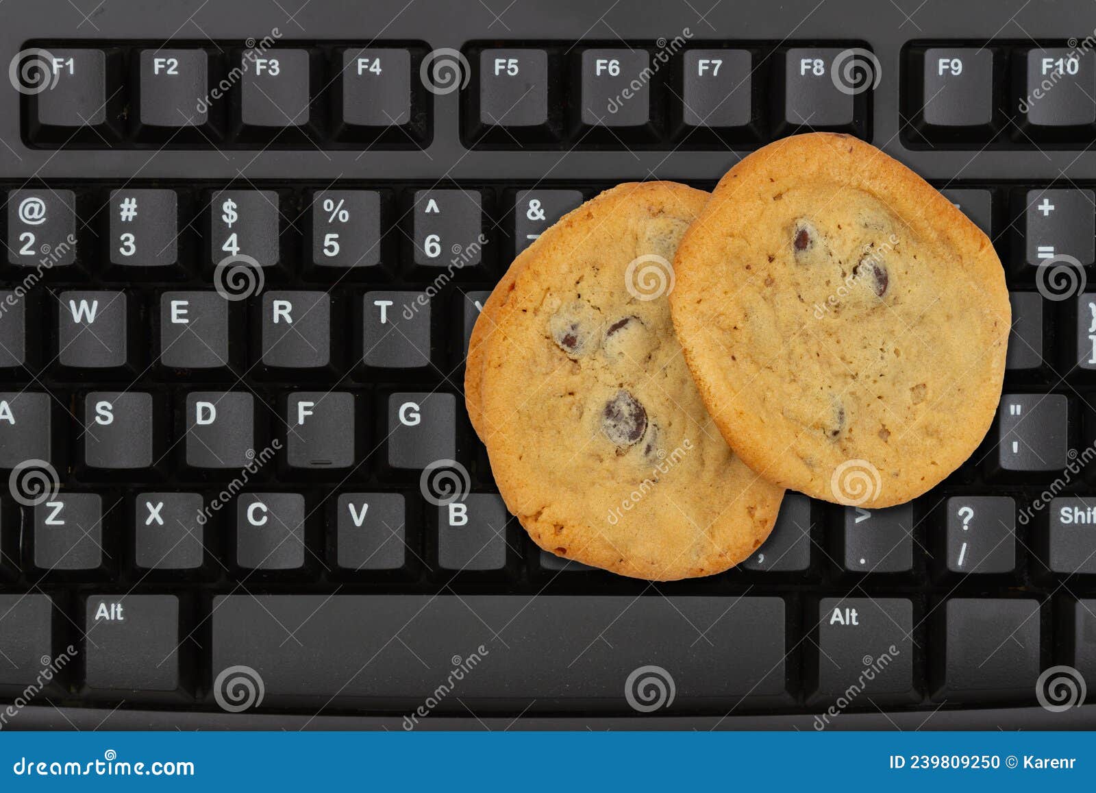 Internet Web Browser Metaphor with a Keyboard with Cookies Stock Photo ...