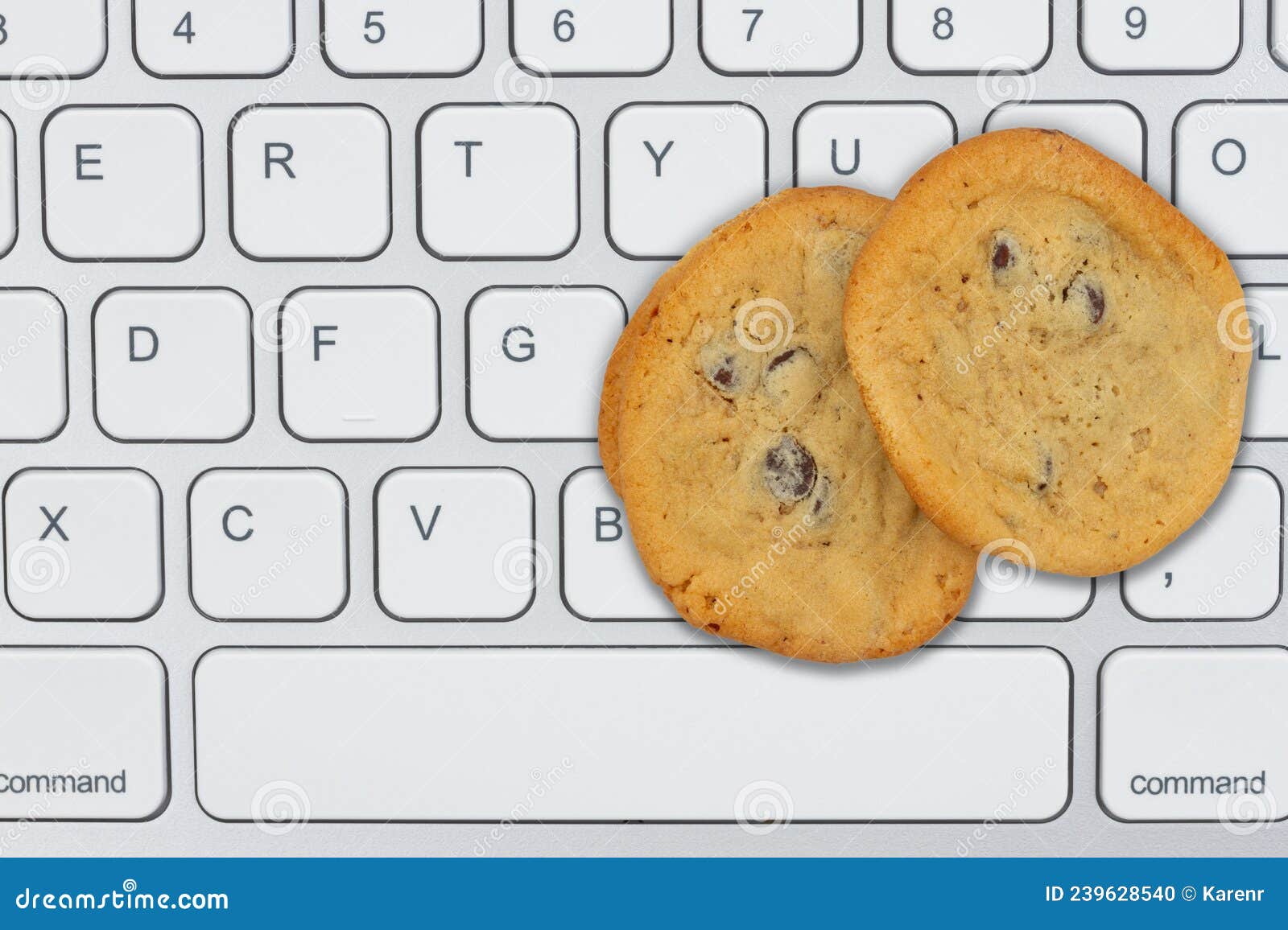 Internet Web Browser Metaphor with a Keyboard with Cookies Stock Photo ...