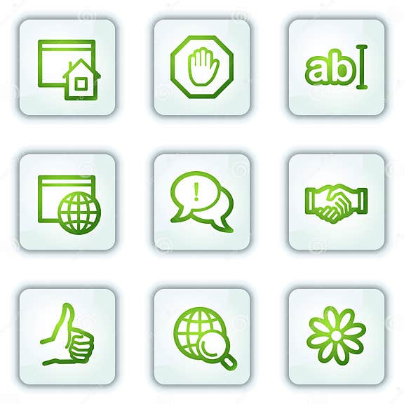 Internet Web Icons, White Square Buttons Series Stock Vector ...