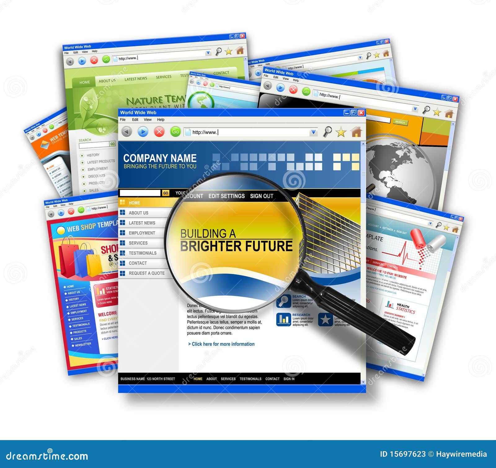 Internet Web Site Search Collage Stock Illustration - Illustration of ...