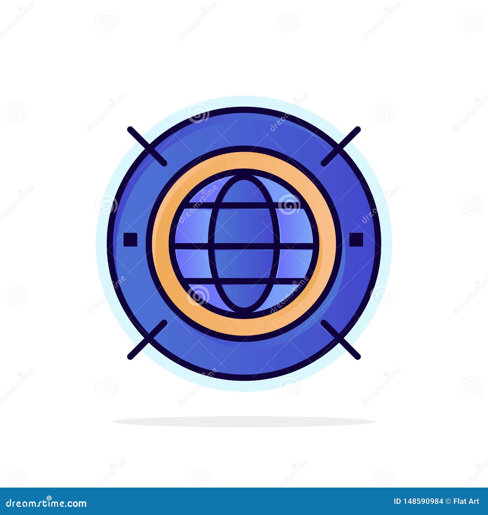 Internet, Web, World, Computing Abstract Circle Background Flat Color ...