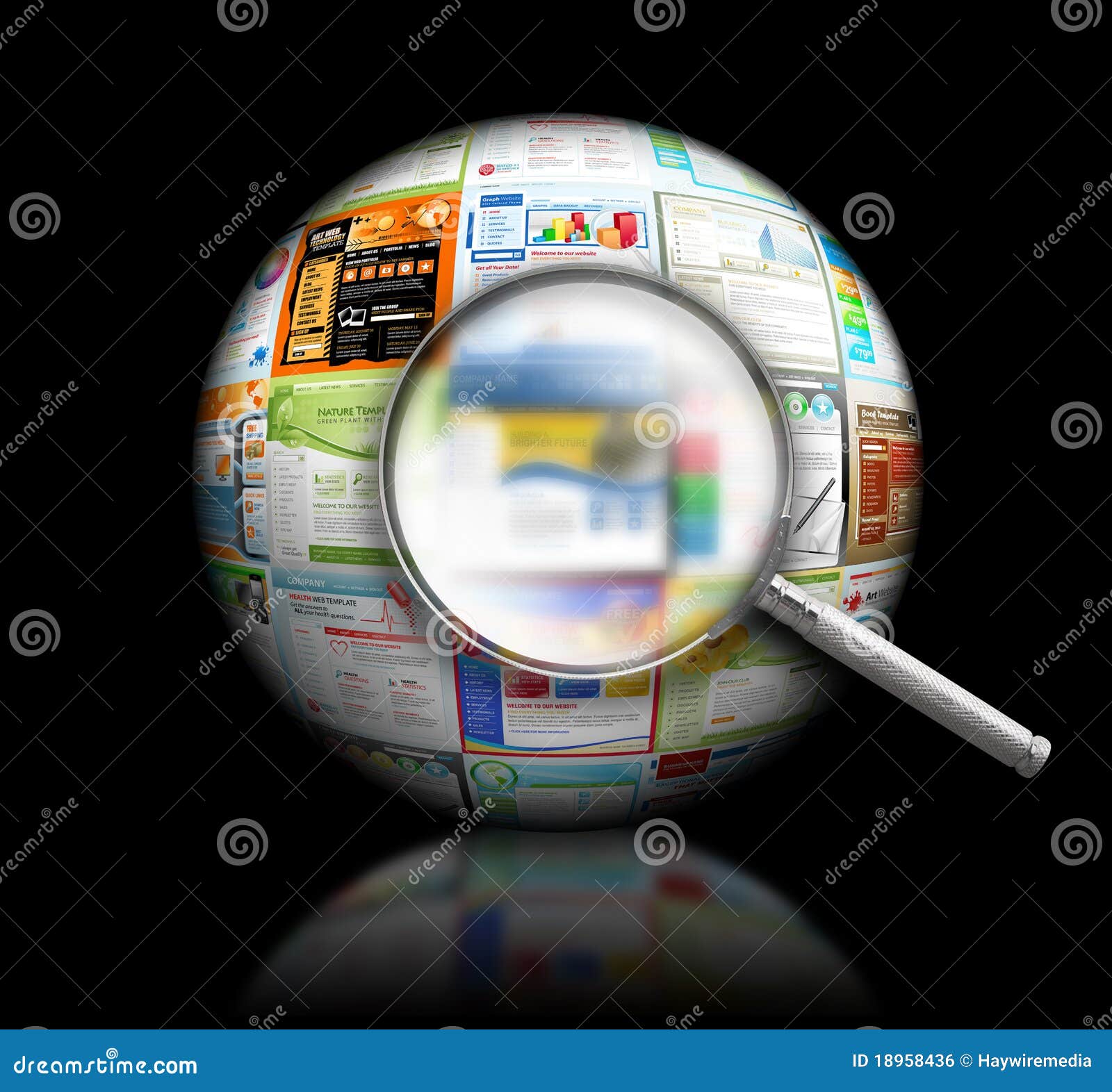 Internet Website Search Black 3D Ball Stock Photo - Image of gallery ...