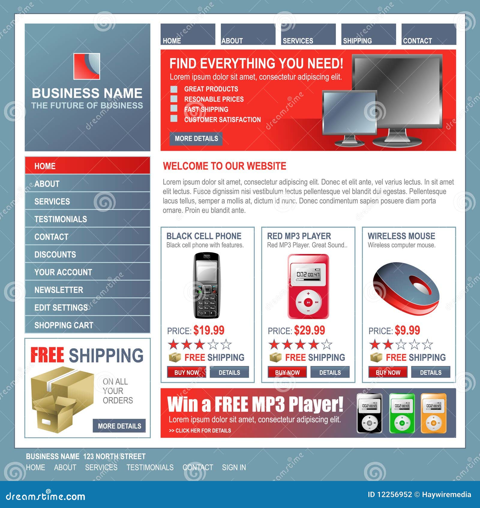 Internet Website Technology Store Template Stock Vector - Illustration ...