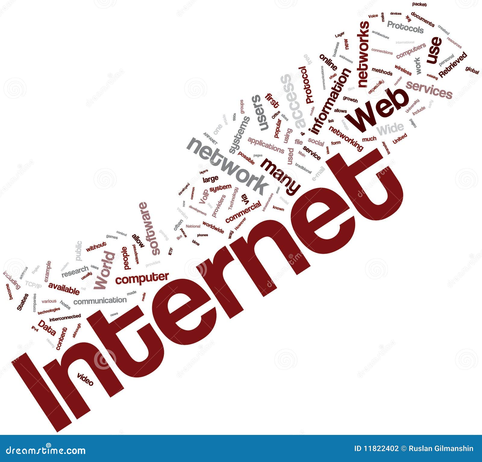 Internet word cloud stock illustration. Illustration of network - 11822402
