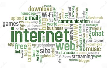 Internet Word Cloud stock vector. Illustration of group - 17385921