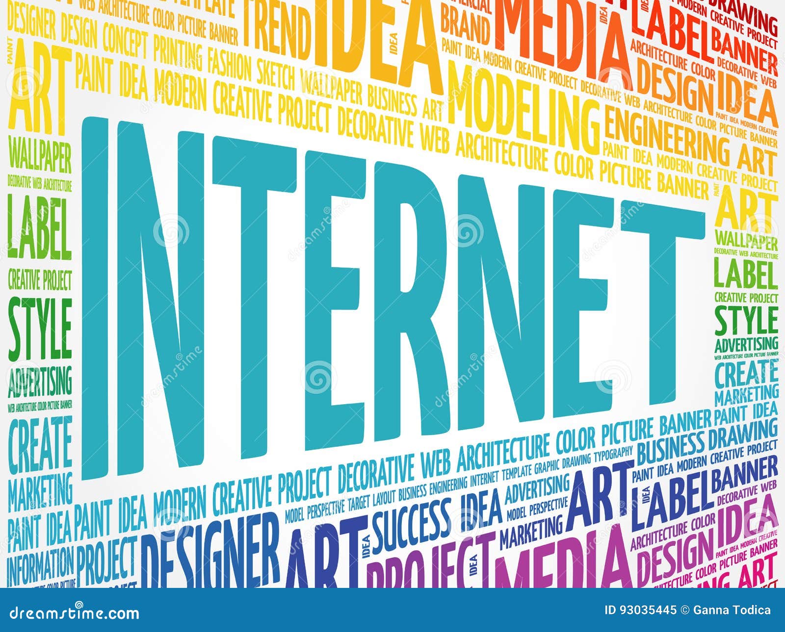 INTERNET word cloud stock illustration. Illustration of cloud - 93035445