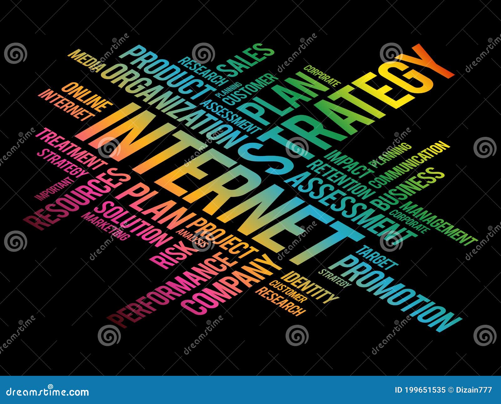 Internet Word Cloud Collage Stock Illustration - Illustration of ...