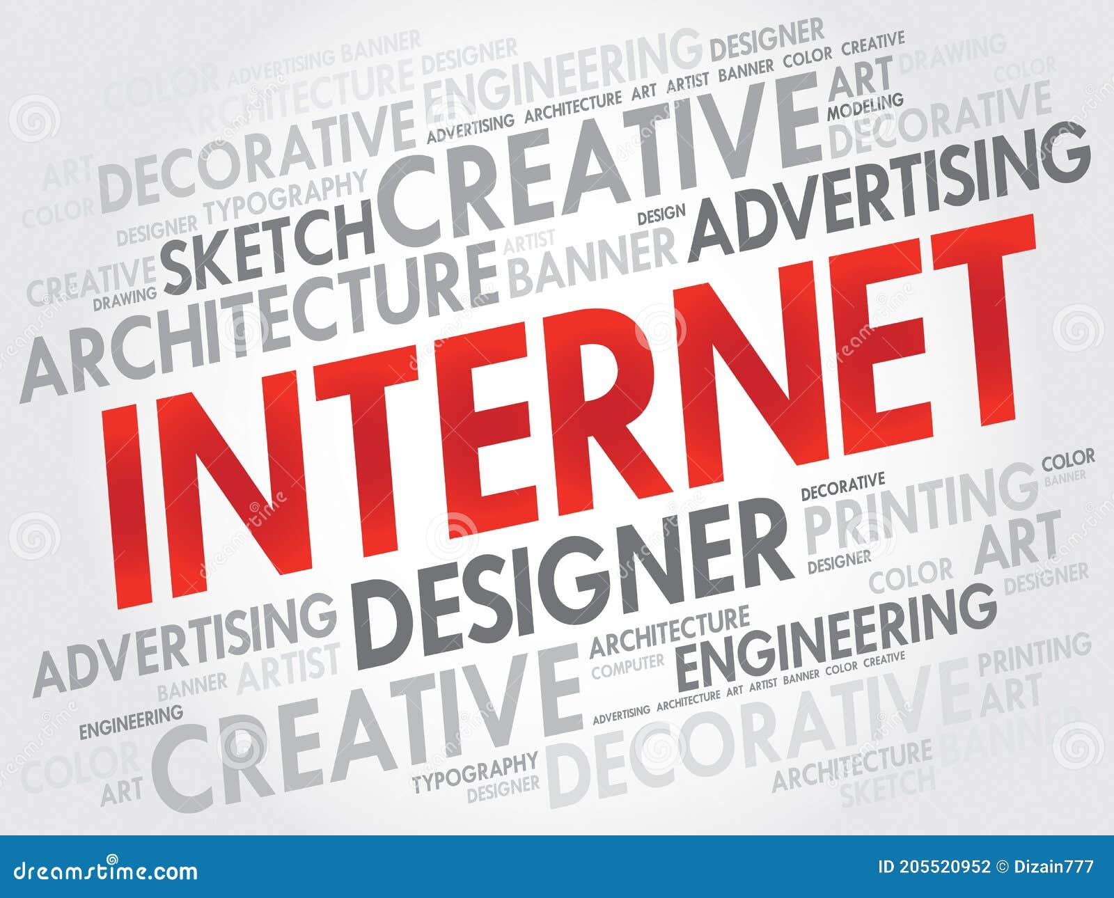 INTERNET word cloud stock illustration. Illustration of design - 205520952