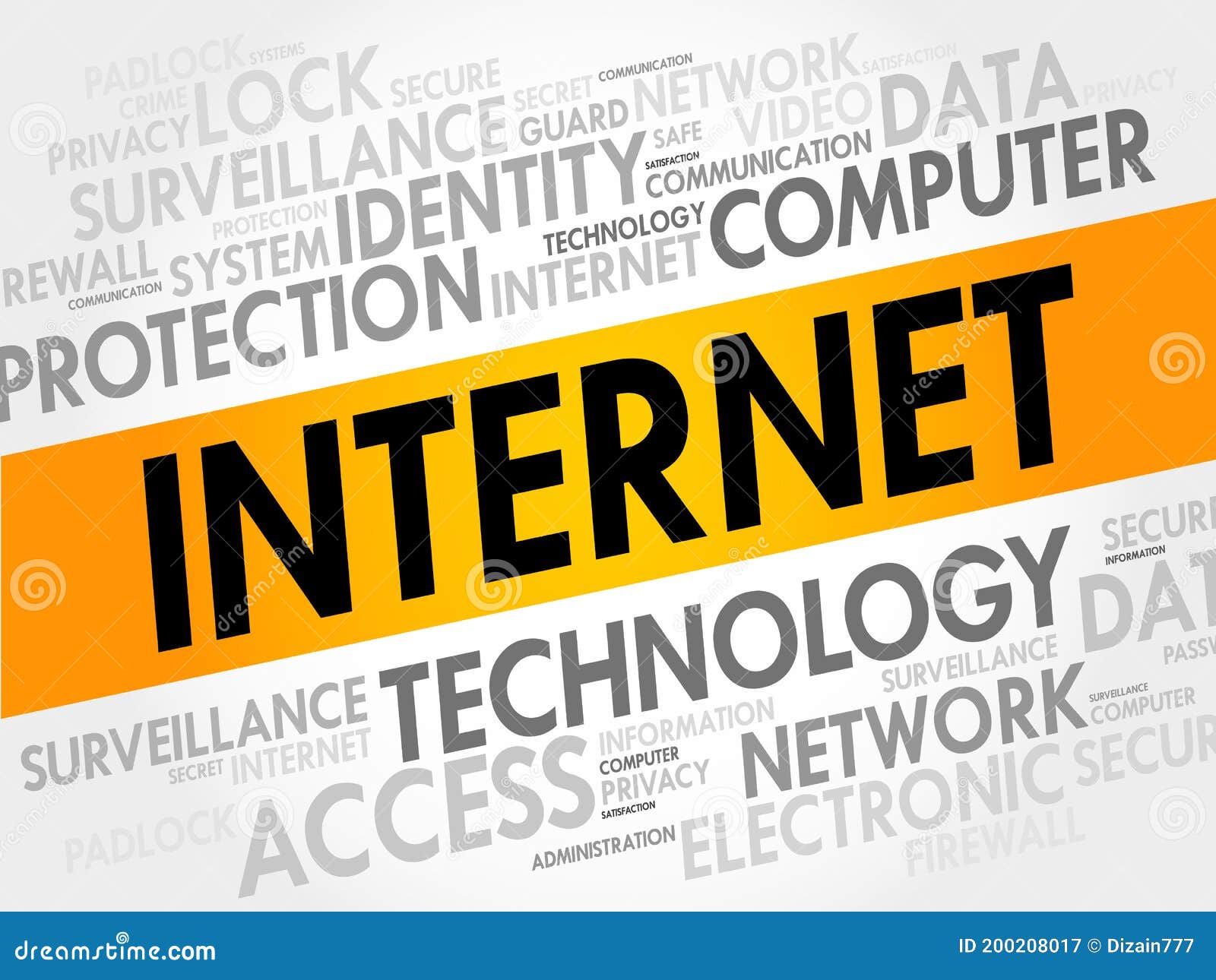 INTERNET word cloud stock illustration. Illustration of background ...