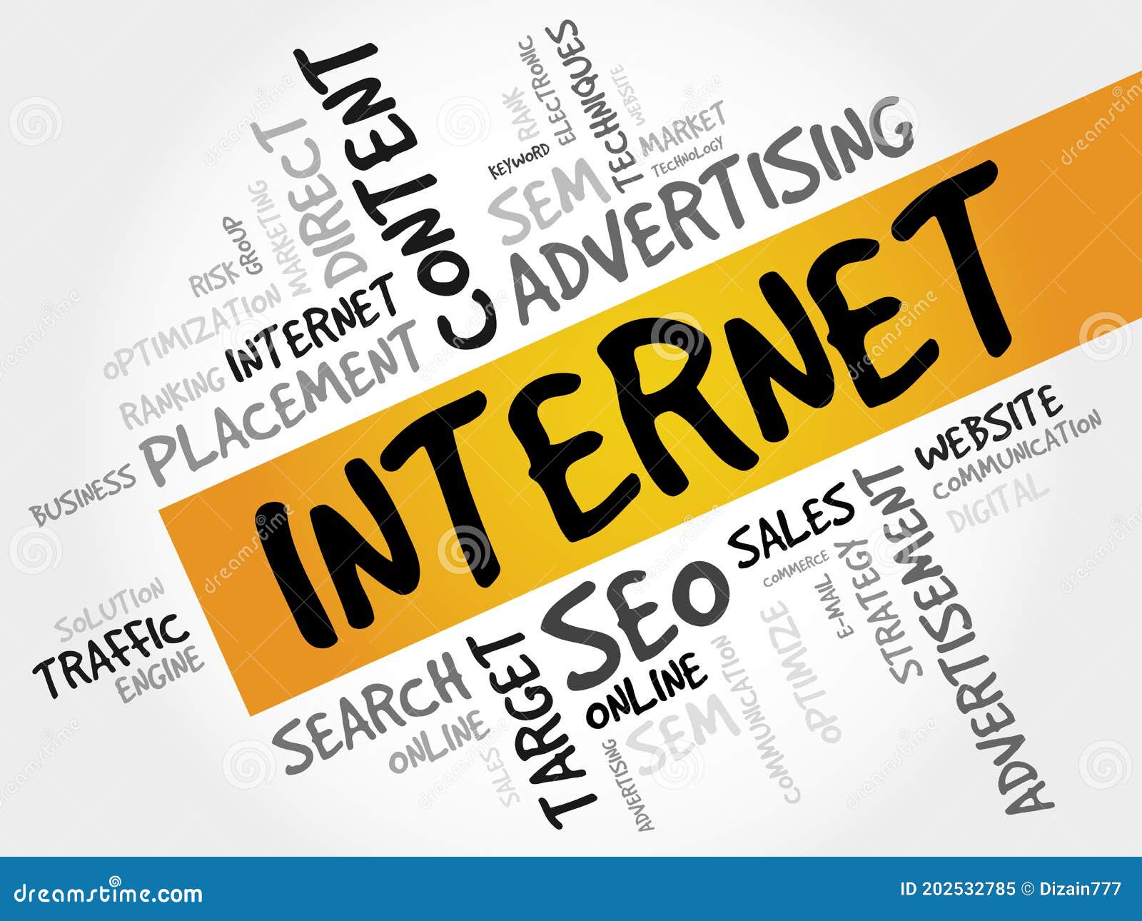 INTERNET word cloud stock illustration. Illustration of multimedia ...