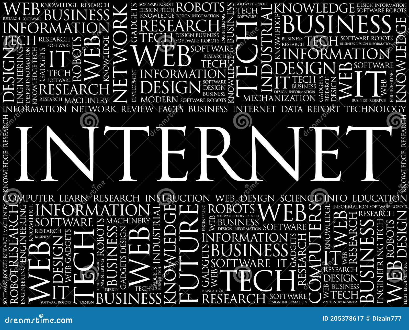Internet word cloud stock illustration. Illustration of business ...