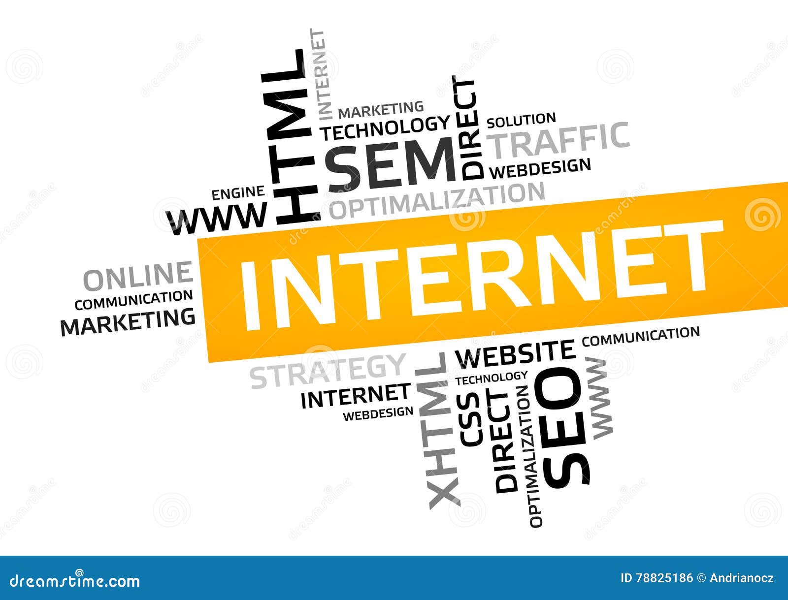 INTERNET Word Cloud, Tag Cloud, Vector Graphic Stock Illustration ...