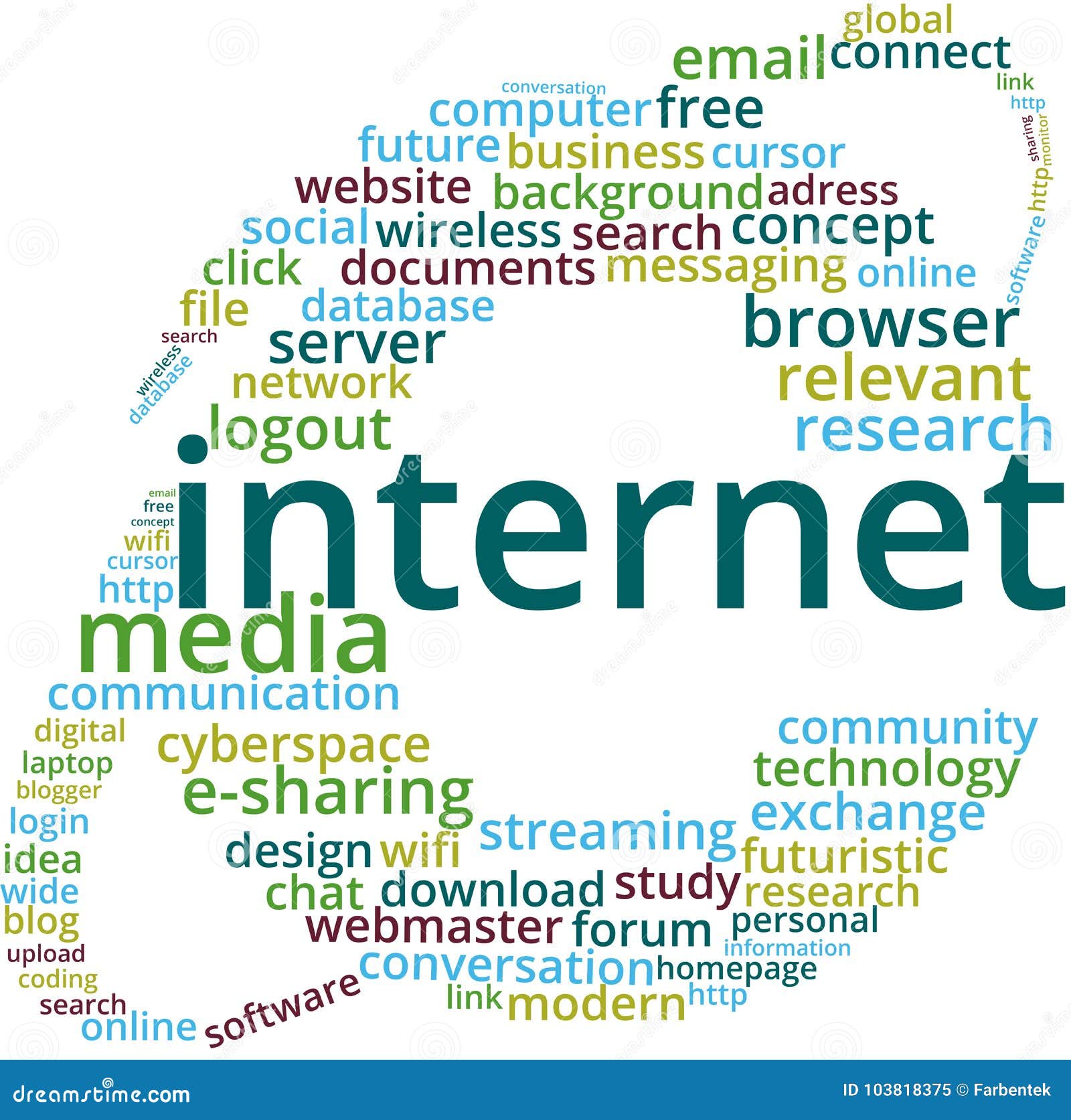 Internet Word Cloud Text Illustration. Stock Vector - Illustration of ...