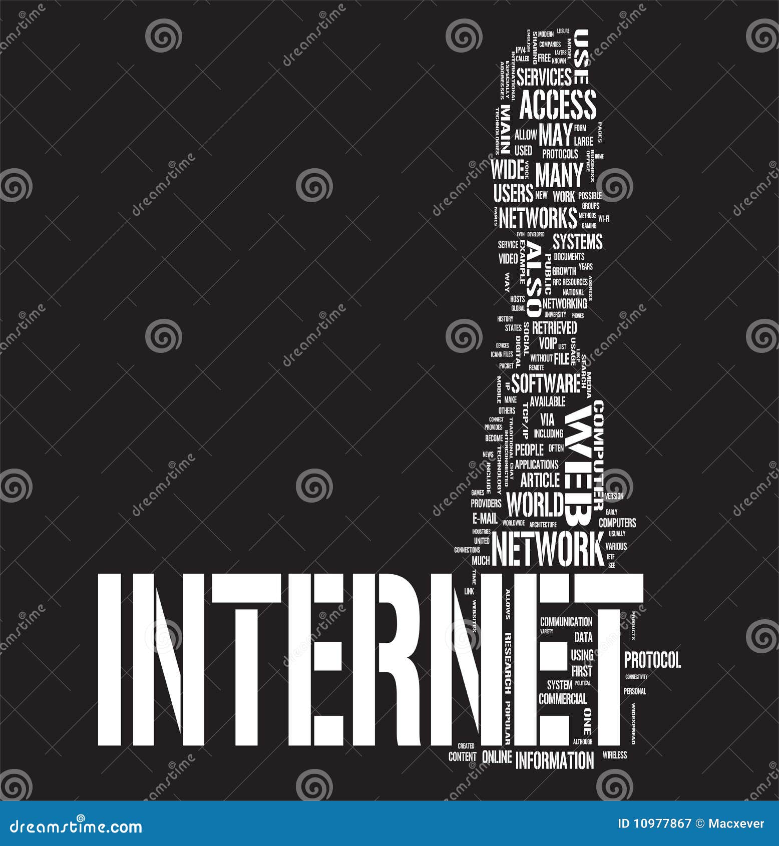 Internet word collage stock illustration. Illustration of design - 10977867