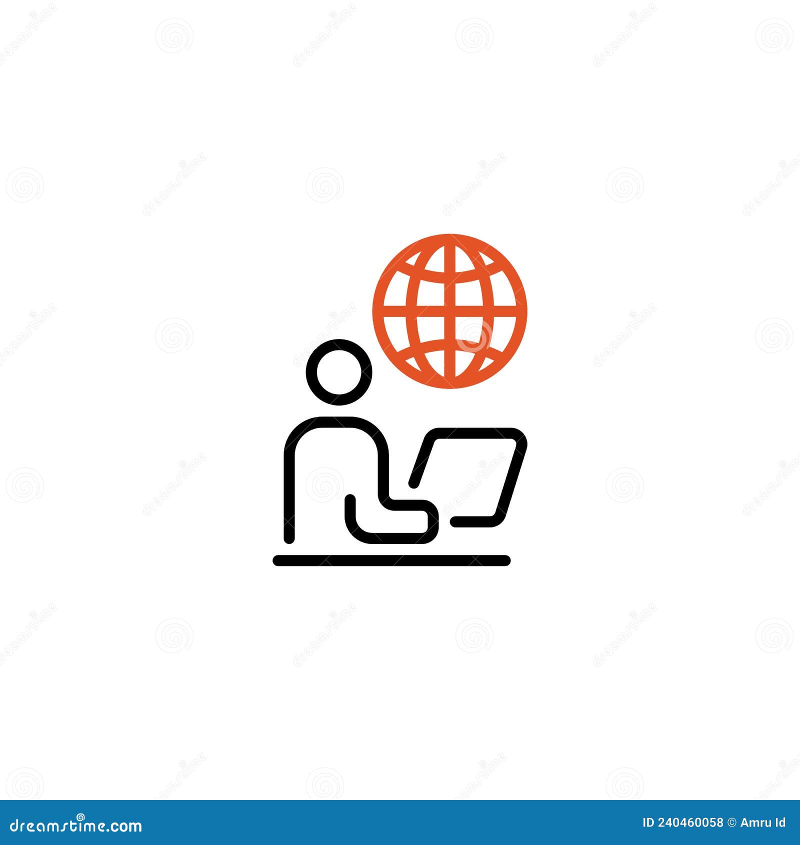 Internet Work Job Outline Icon, Logo, and Illustration Stock Vector ...