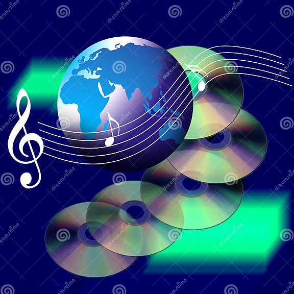Internet World Music and Cd Stock Illustration - Illustration of ...