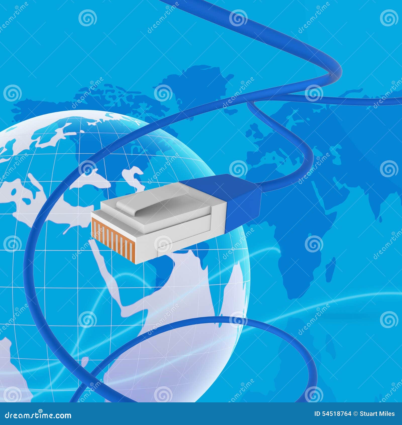 Internet Worldwide Shows Web Site and Cable Stock Illustration ...