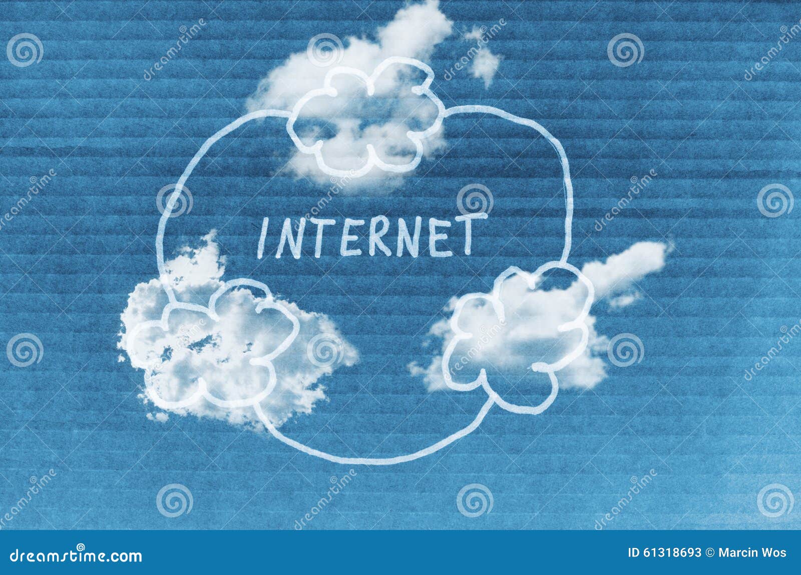 Internet Written on Blue Cloudy Background Stock Image - Image of ...