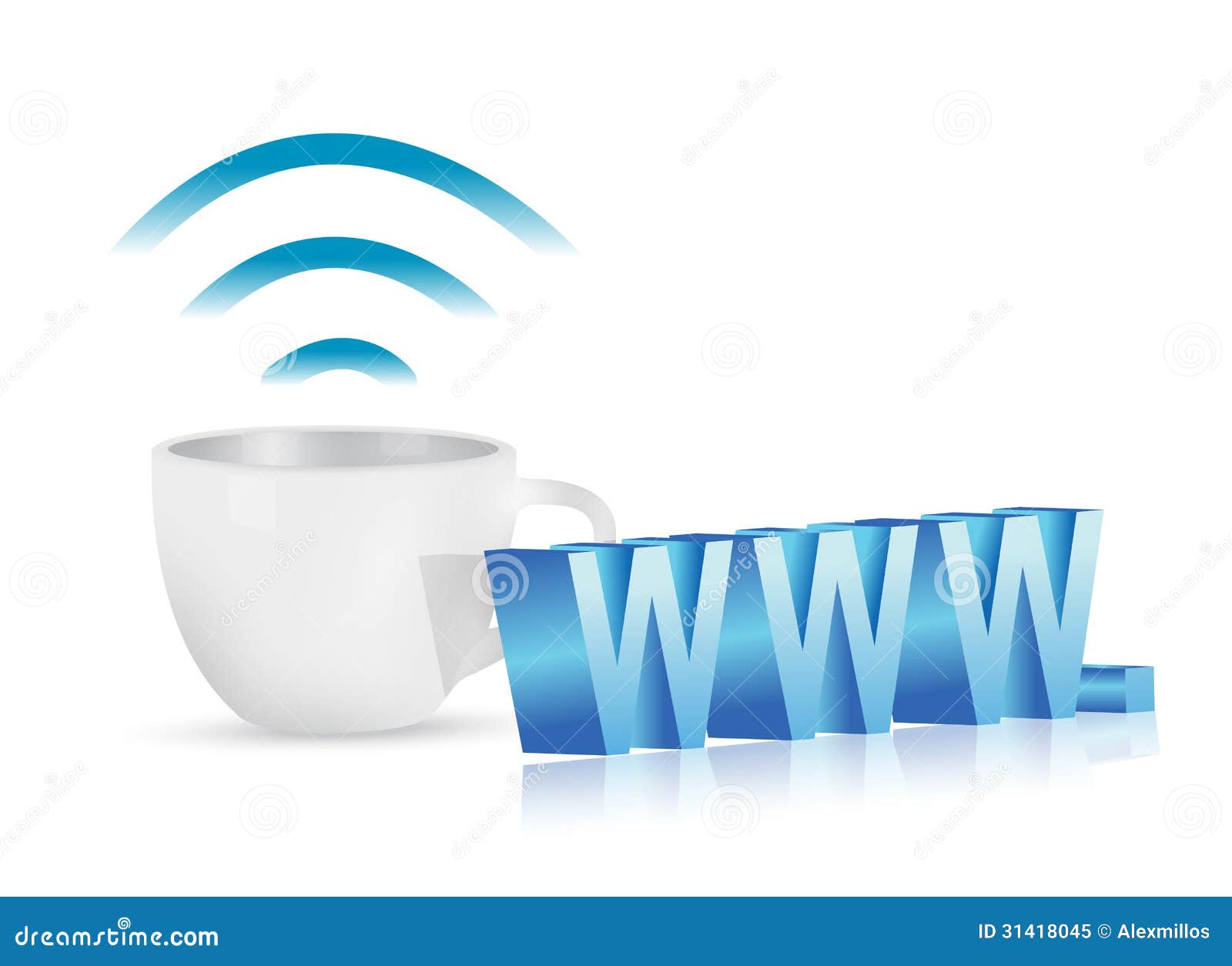 Internet Www Coffee Mug Concept Illustration Stock Illustration ...