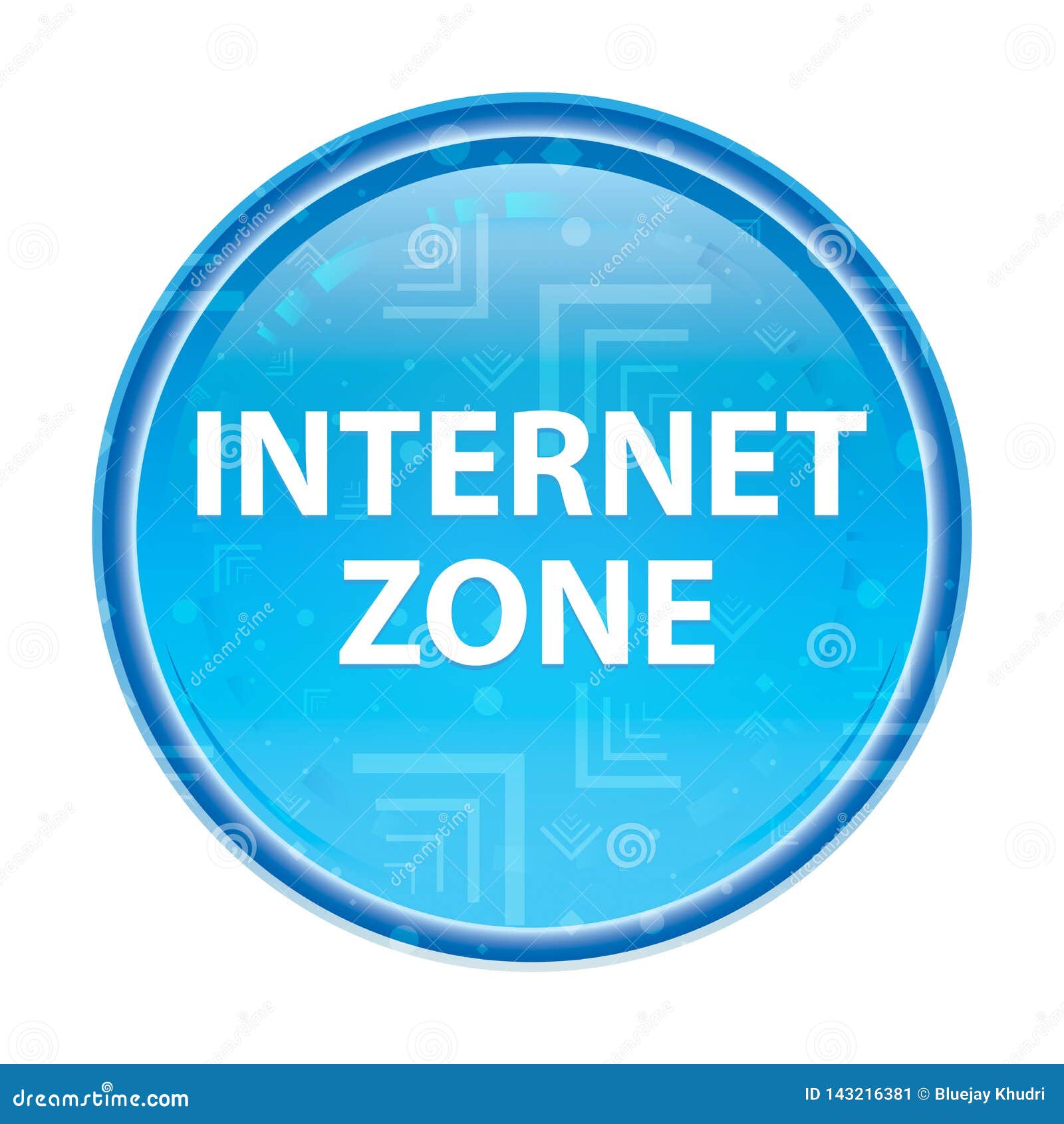 Internet Zone Floral Blue Round Button Stock Illustration ...