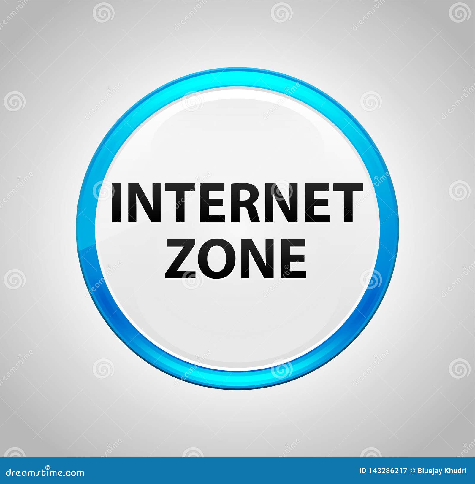 Internet Zone Round Blue Push Button Stock Illustration - Illustration ...