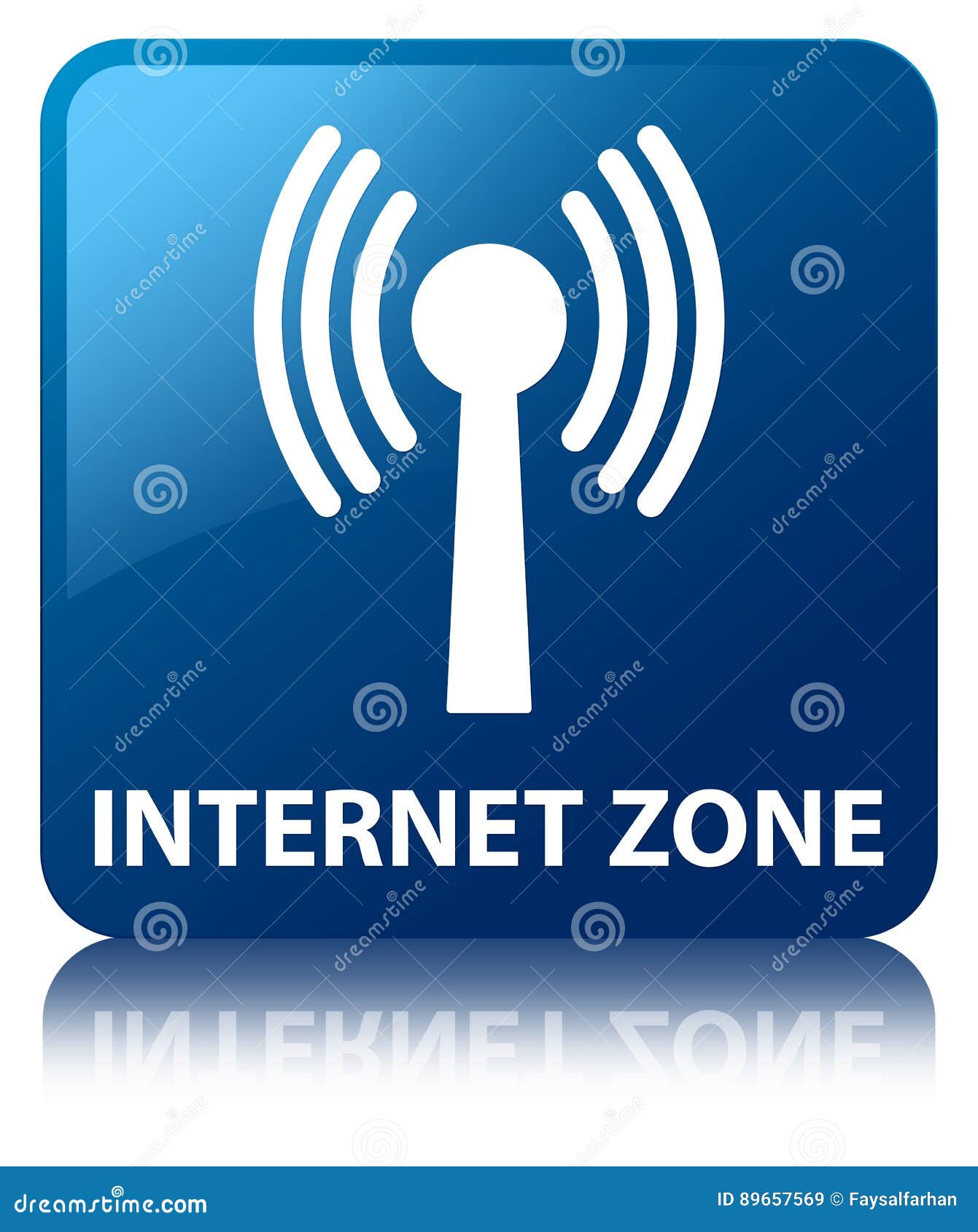 Internet Zone (wlan Network) Blue Square Button Stock Illustration ...