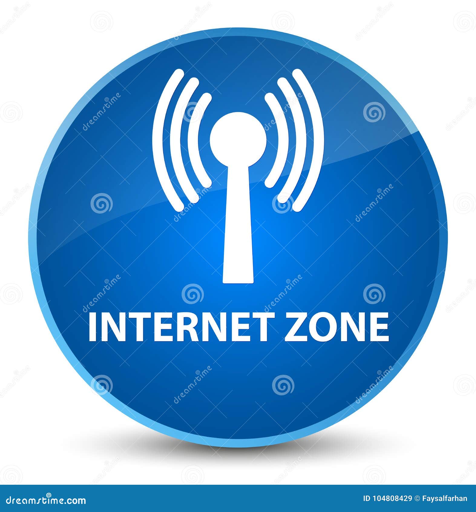 Internet Zone (wlan Network) Elegant Blue Round Button Stock ...