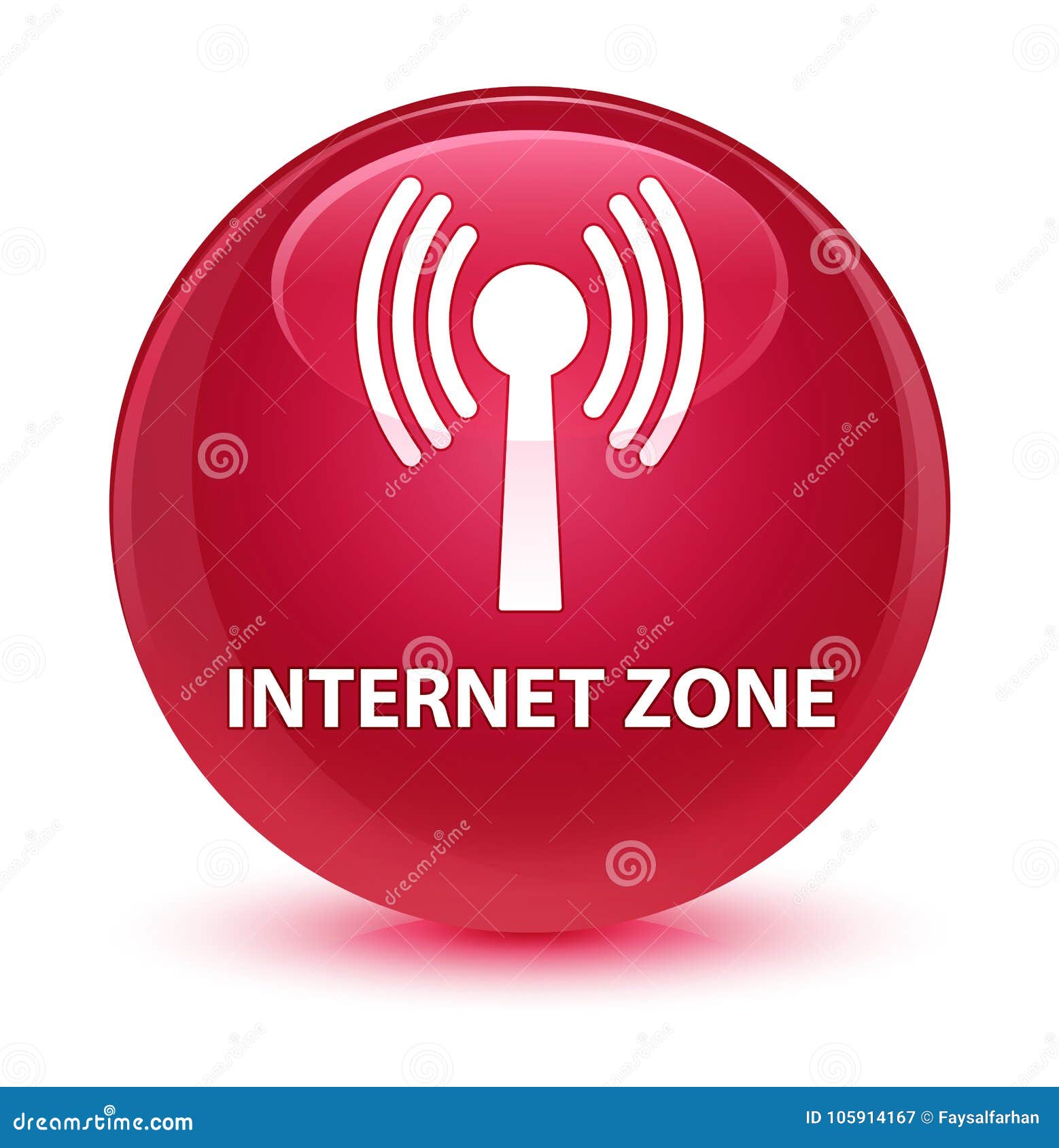 Internet Zone (wlan Network) Glassy Pink Round Button Stock ...