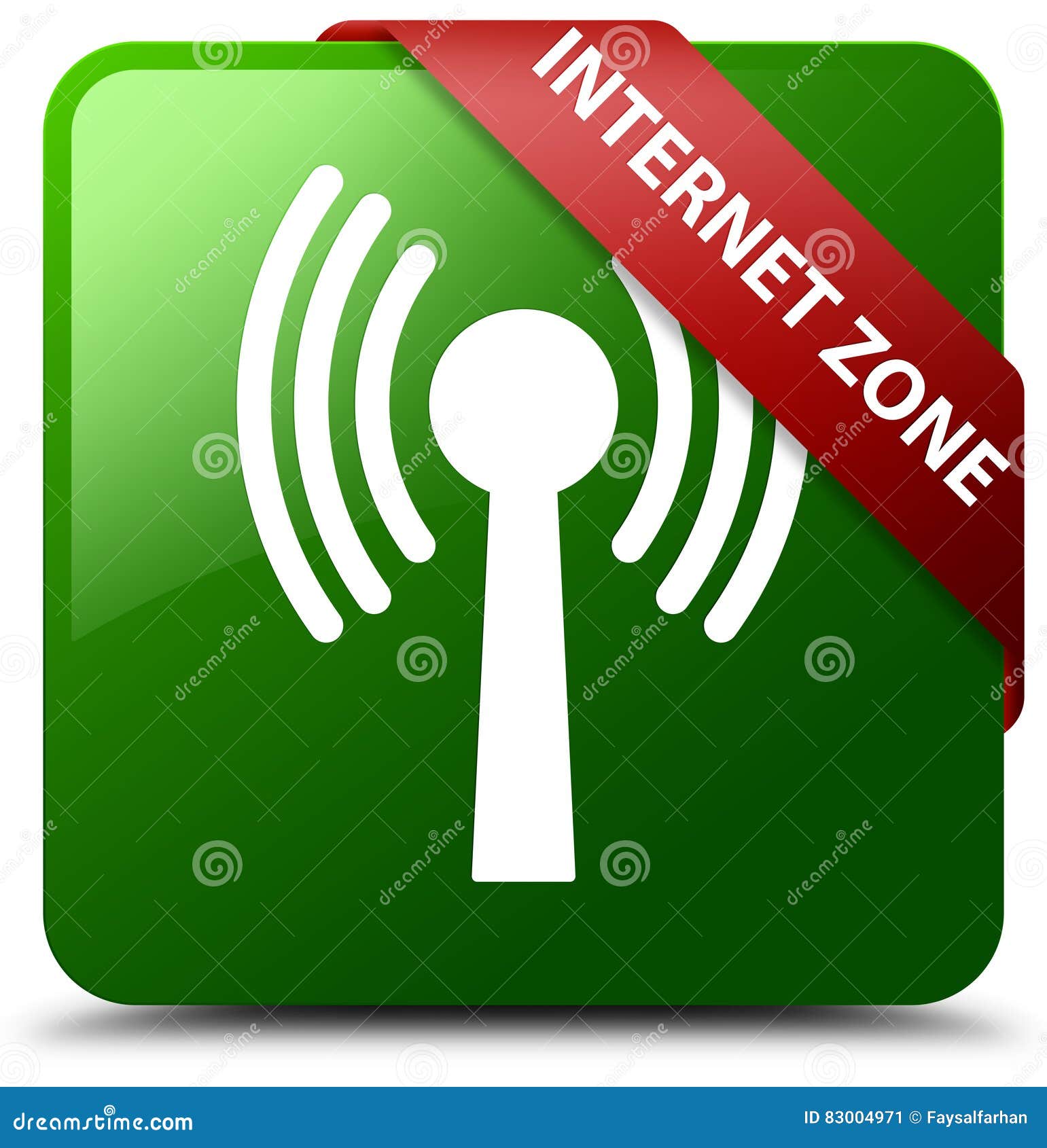 Internet Zone Wlan Network Green Square Button Stock Illustration ...