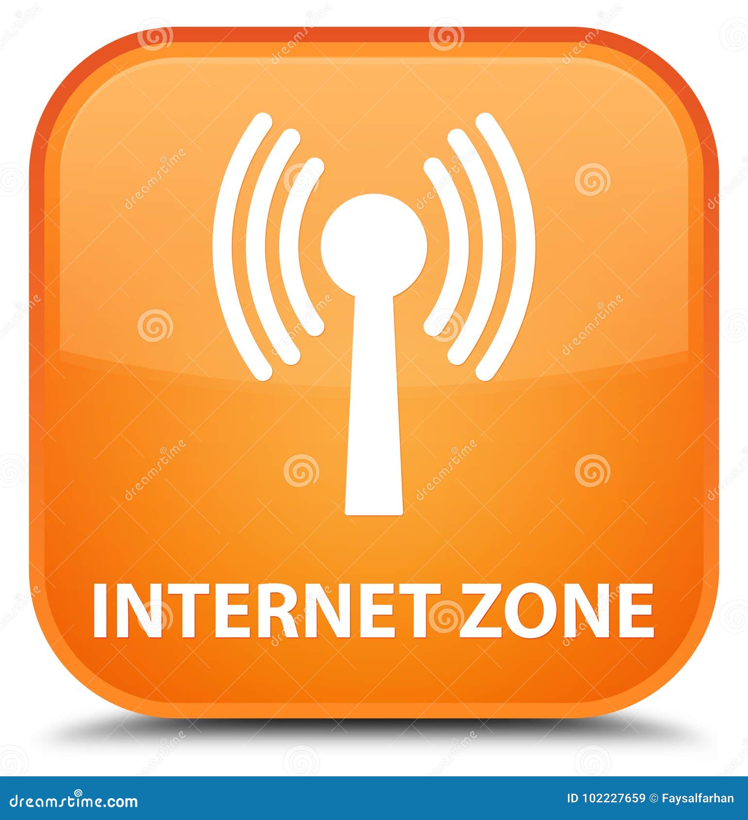 Internet Zone (wlan Network) Special Orange Square Button Stock ...