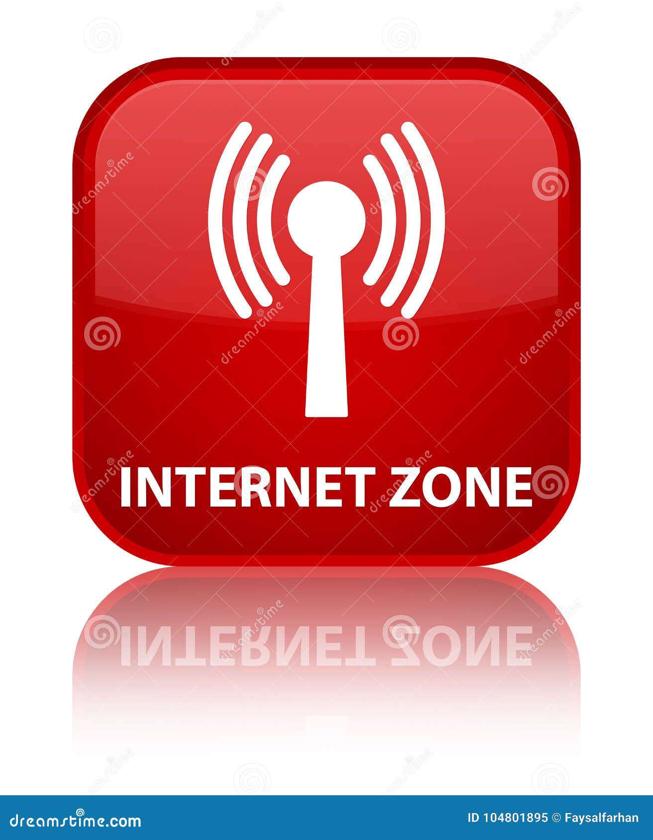 Internet Zone (wlan Network) Special Red Square Button Stock ...