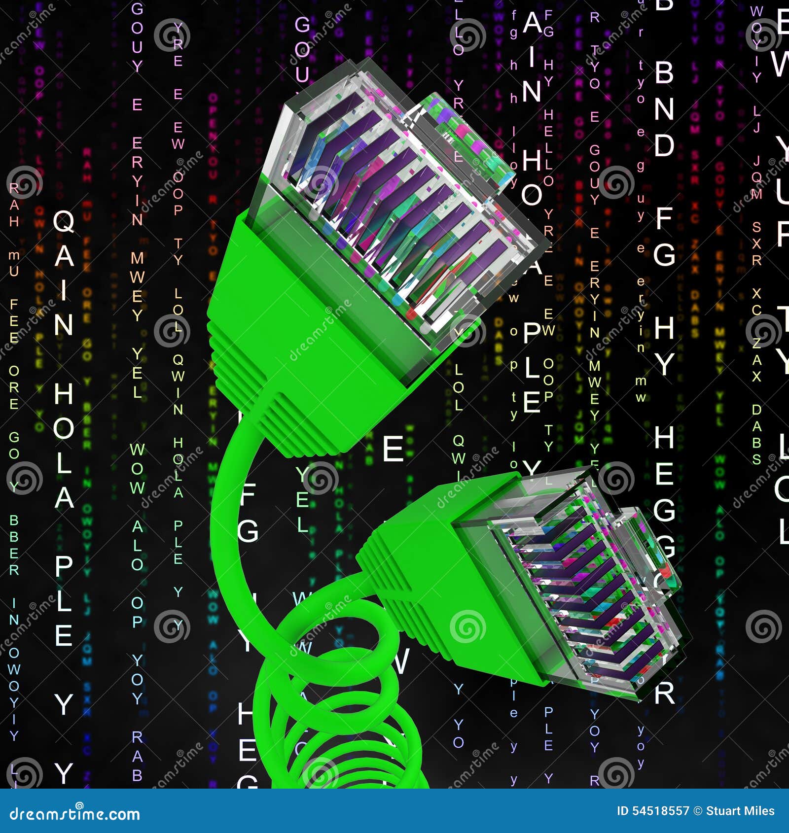 Internetanschluss Zeigt World Wide Web Und Kabel an Stock Abbildung ...