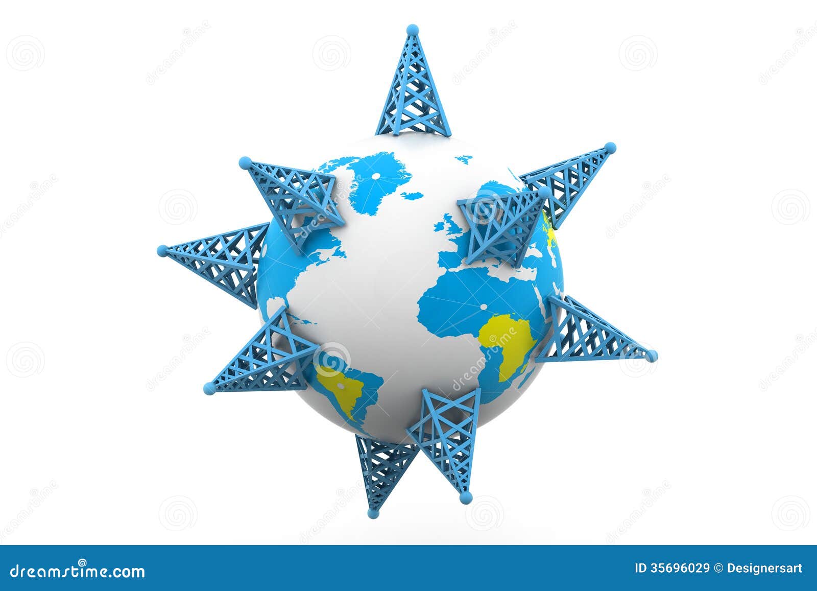 Internettoegang Rond De Wereld Stock Illustratie - Illustration of ...