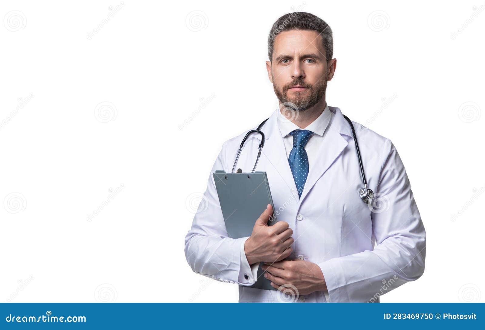 Internist with Anamnesis Isolated on White,advertisement. Internist ...