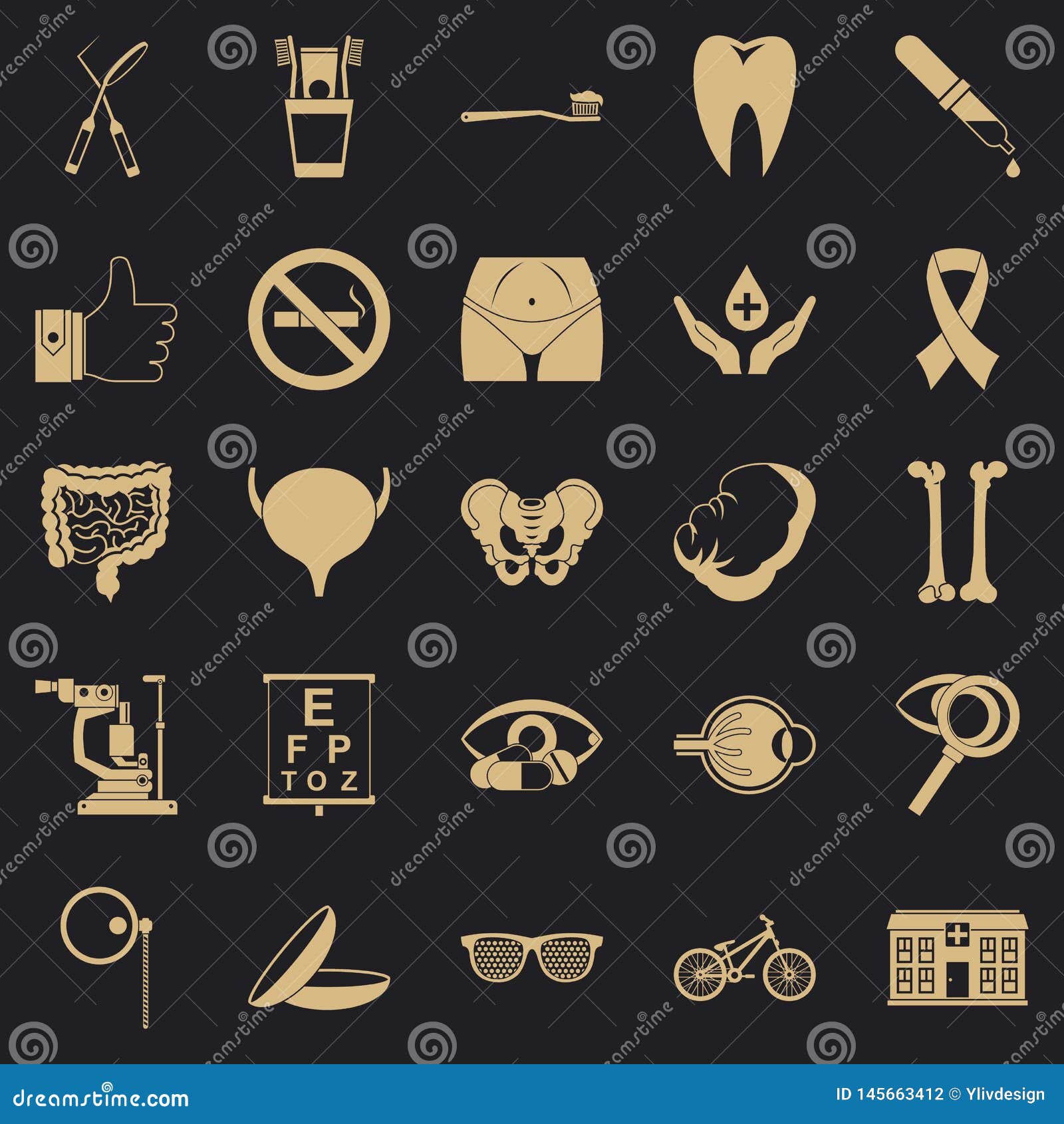 Internist Icons Set, Simple Style Stock Vector - Illustration of ...