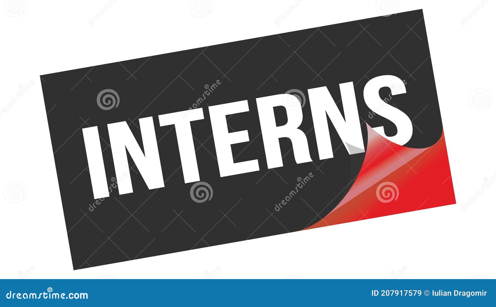 INTERNS Text on Black Red Sticker Stamp Stock Illustration ...