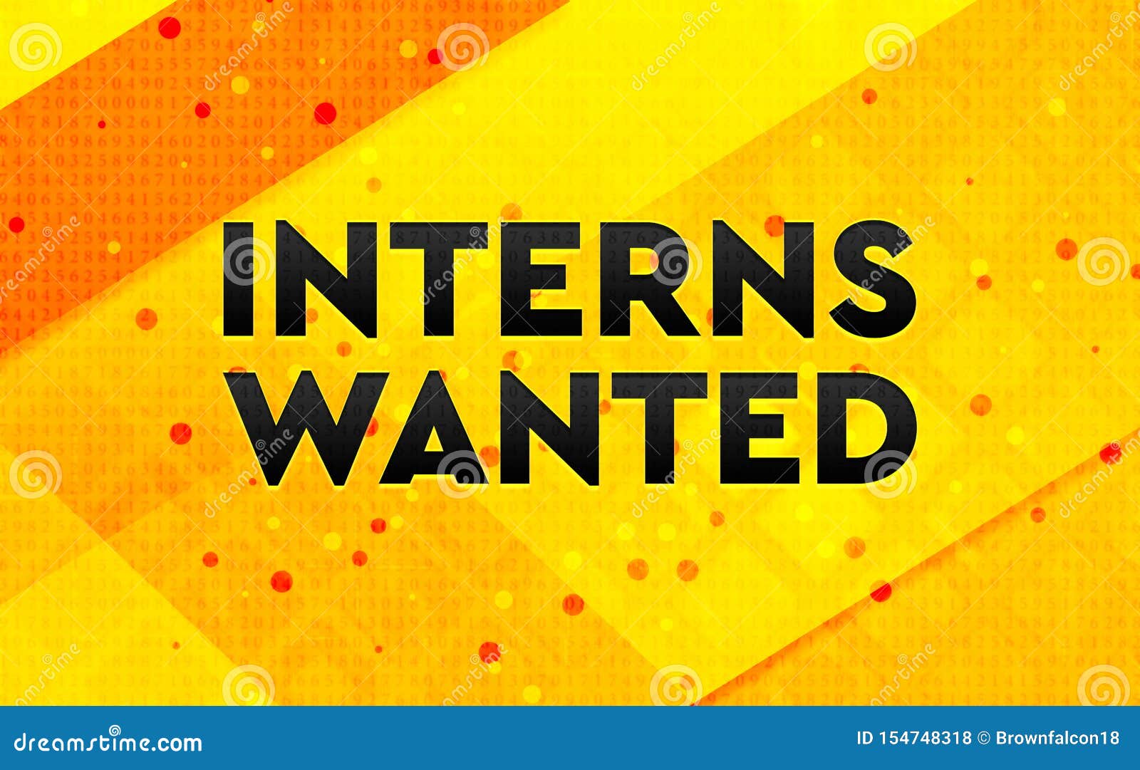 Interns Wanted Abstract Digital Banner Yellow Background Stock ...