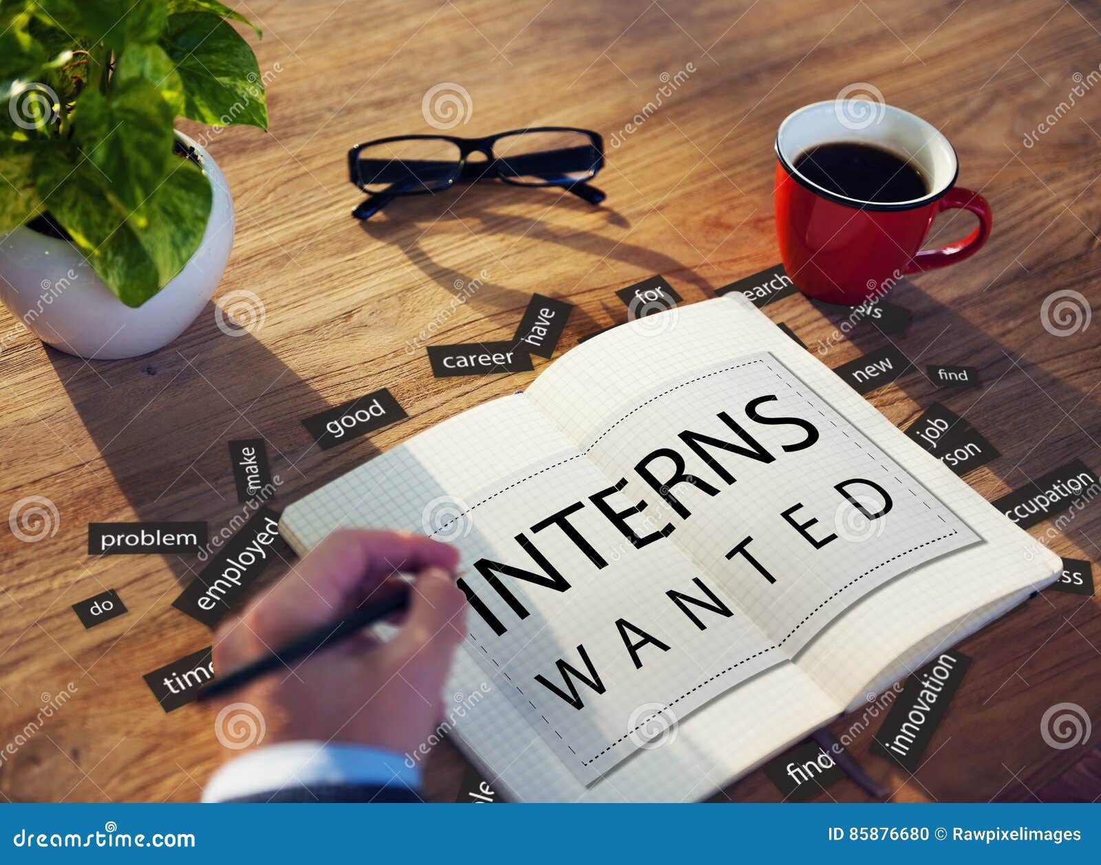 Interns Wanted Internship Training Trainee Concept Stock Photo - Image ...